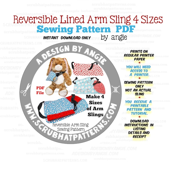 Arm Sling Cast Cover Sewing Pattern 4 Sizes Childrens to Adult | Etsy