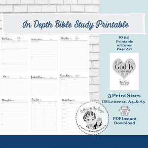 Prayer Journal Printable Bible Study Pages Sermon Notes Memory Verse in ...