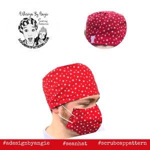 6 Pack of Mens Unisex Surgical Scrub Cap Hat Sewing Patterns Plus Bonus ...