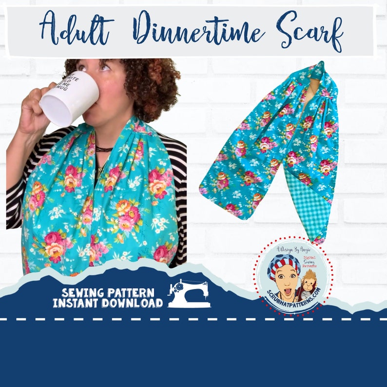 Adult Dignity Bib Dinner Scarf Sewing Pattern Pdf Download for - Etsy