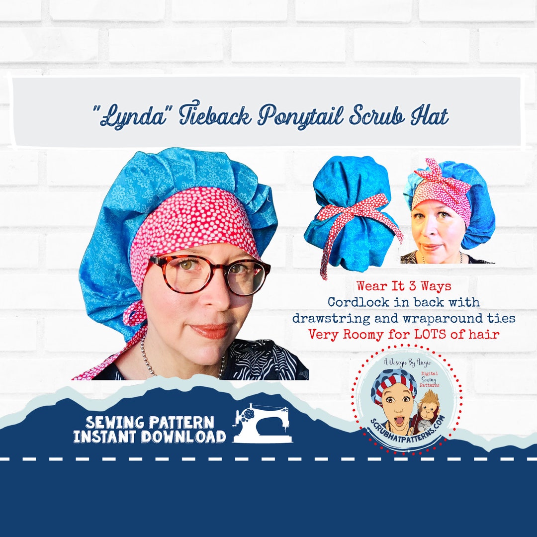 Ponytail Scrub Cap Pattern W/cordlock PDF Download - Etsy
