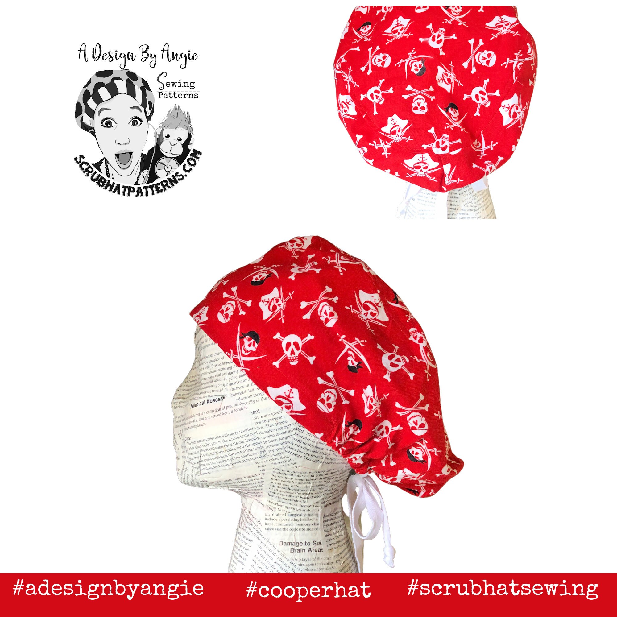 Scrub Cap Pattern With Ties for Doctors and Nurses Printable PDF Scrub ...