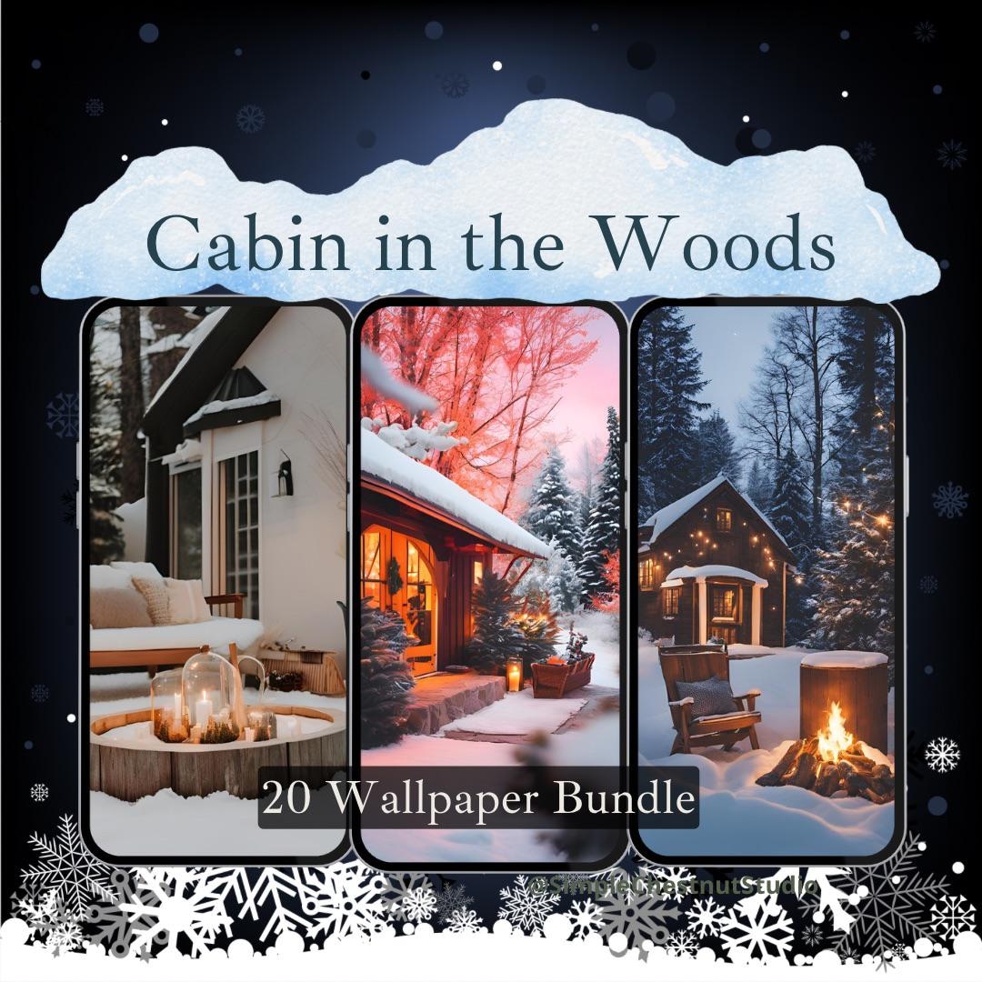 Winter Cabin in the Woods Smartphone Wallpapers, Winter Aesthetic ...