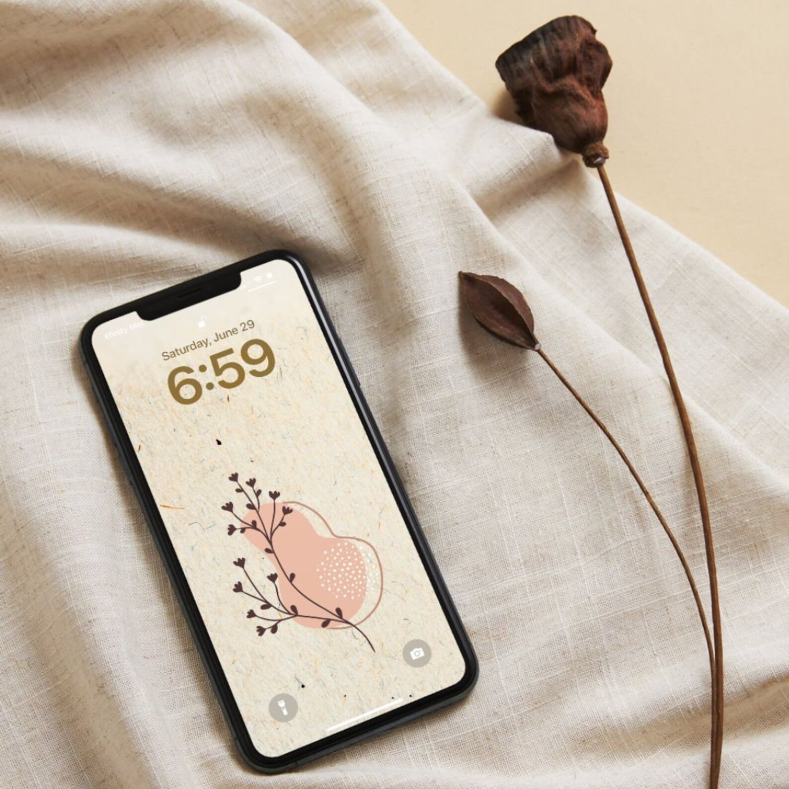 Boho Aesthetic Phone Wallpaper, Brown and Pink Background, Boho ...