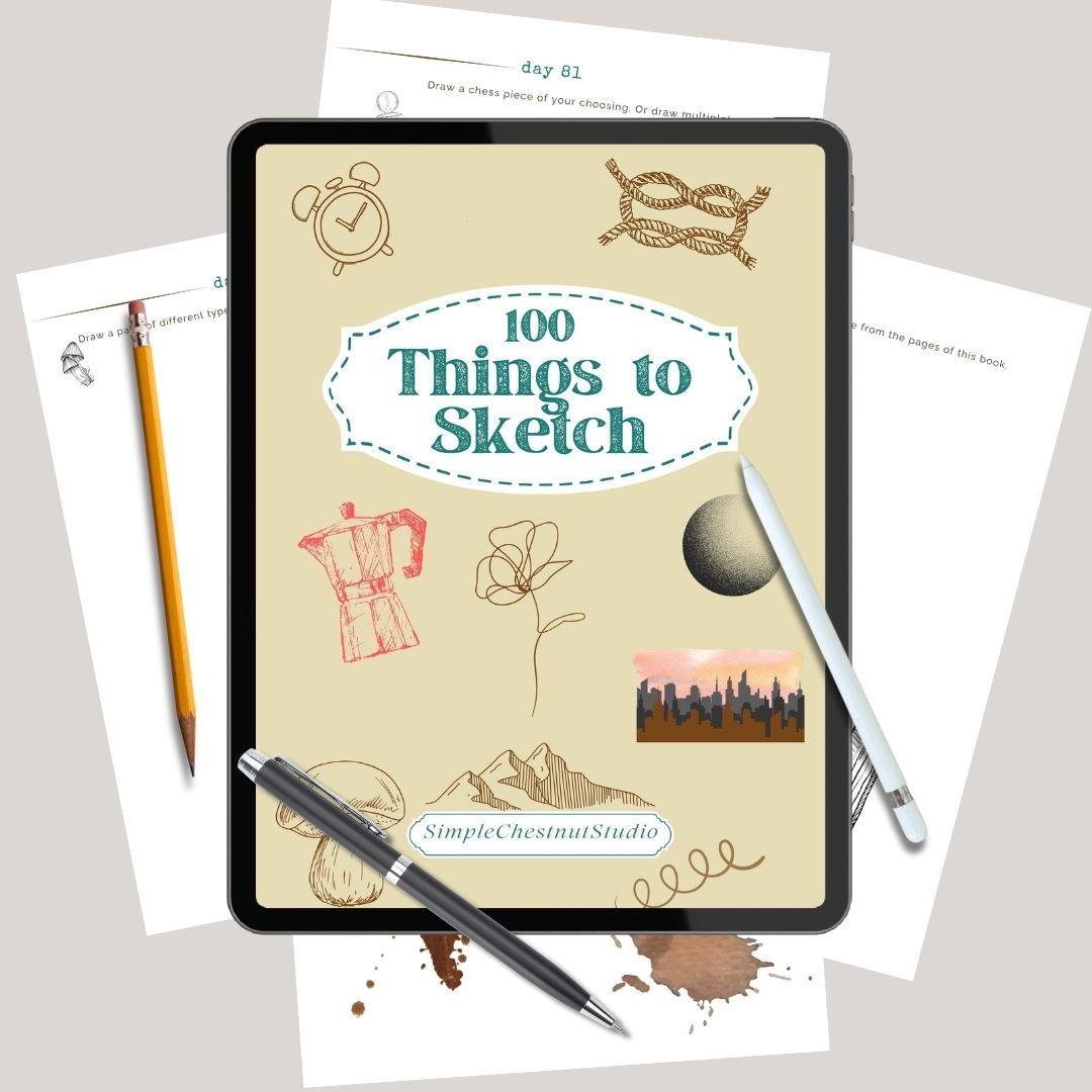 Sketching, Daily Draw,complete the Picture, Digital Printable Drawing ...