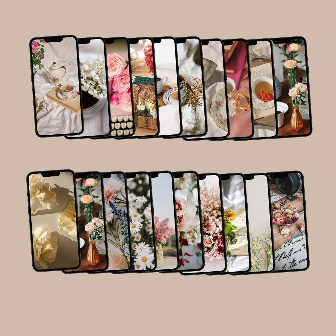 Spring Wallpaper Bundle for Phone, Elegant Wallpaper for Lock Screen ...