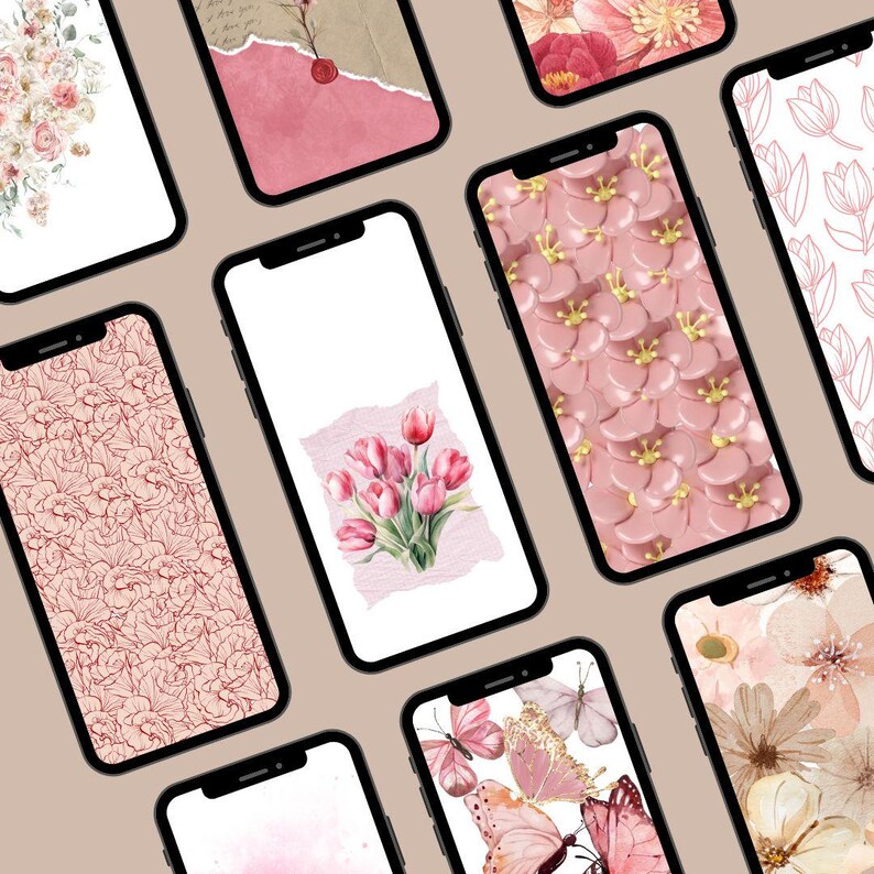 Spring Wallpaper Bundle for Phone, Elegant Wallpaper for Lock Screen ...