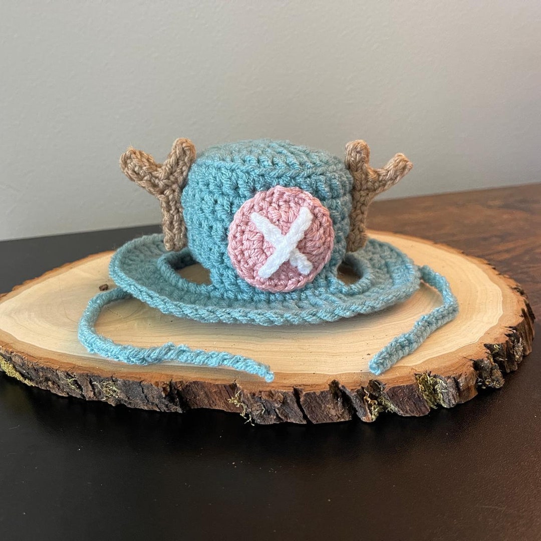 One Piece Anime Handmade Crochet Hat Tony Chopper Blue & Pink Hat ...