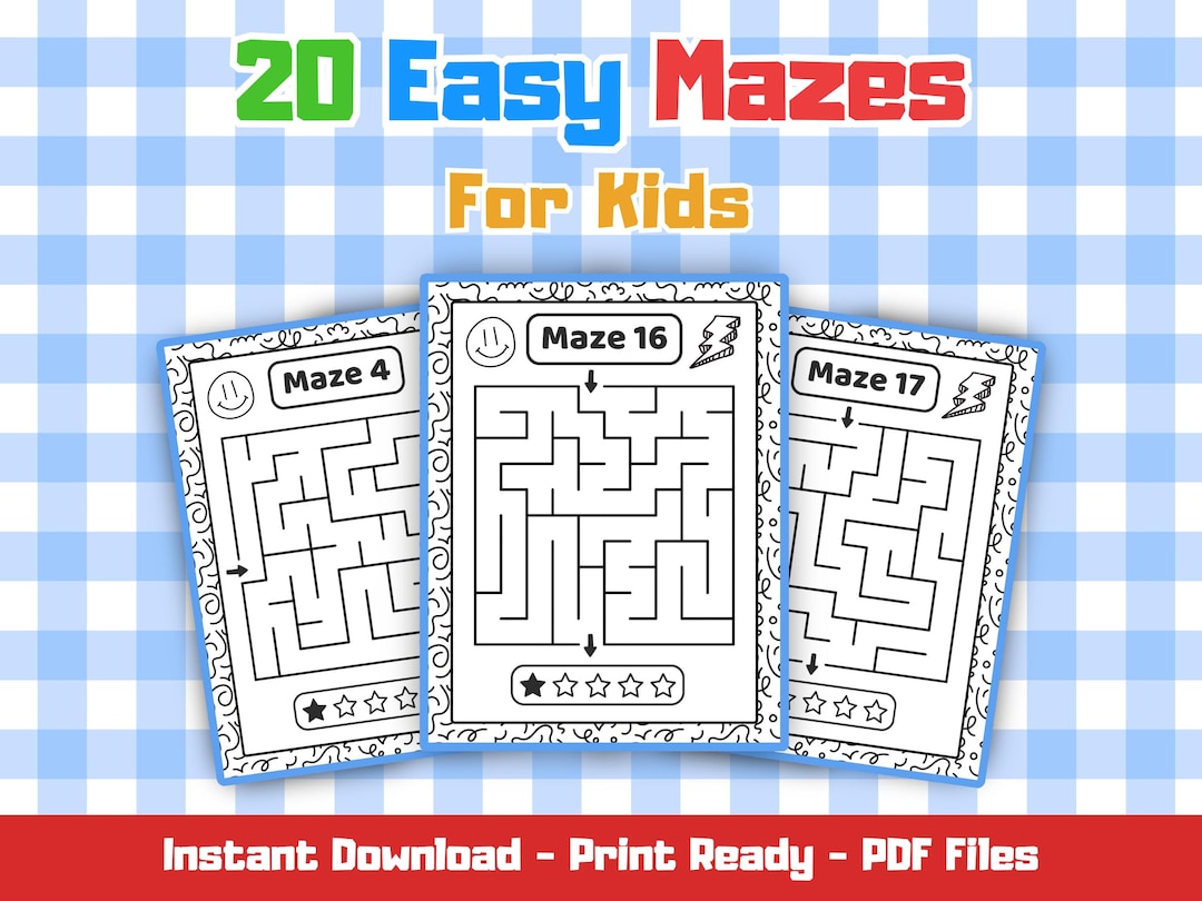 20 Easy Mazes for Kids | Printable Mazes for Ages 4–8 | Easy Level ...