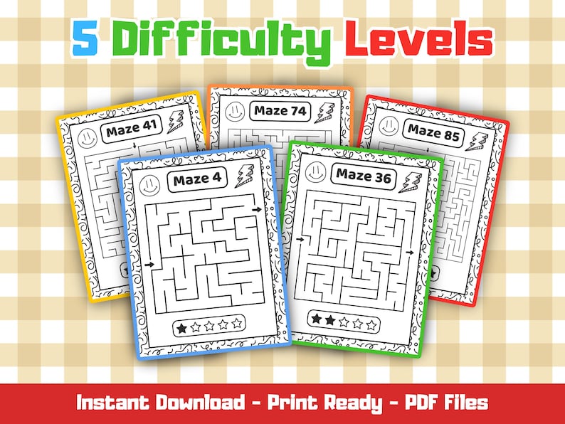 Maze Book for Kids: 100 Printable Puzzles, Ages 4-8 (PDF Download) - Etsy