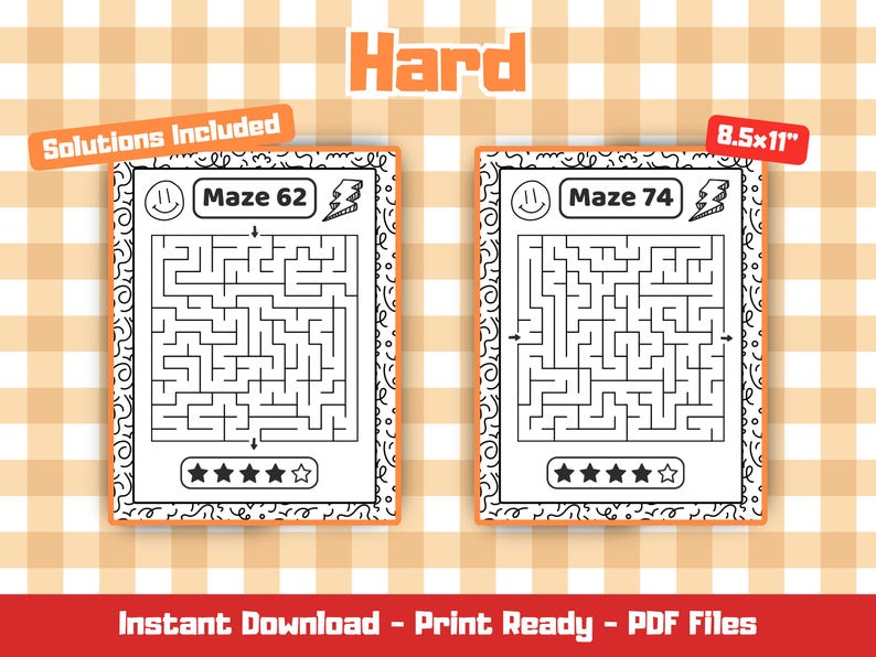 20 Hard Mazes for Kids | Printable Mazes for Ages 4–8 | Hard Level ...