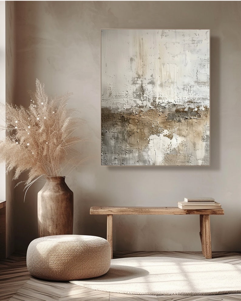 3D Bruin Abstract Schilderij Op Doek, Bruin & Beige Muurkunst, Bruin Getextureerde Canvas Kunst ...