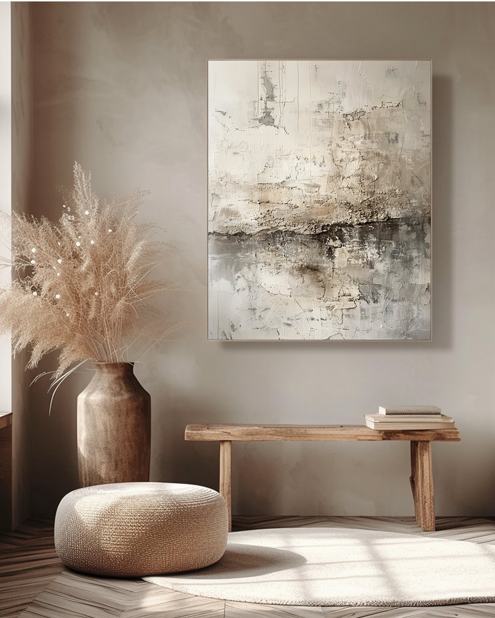 3D Texture Bruin Zwart Abstract Schilderij Op Doek, Bruin & Beige ...