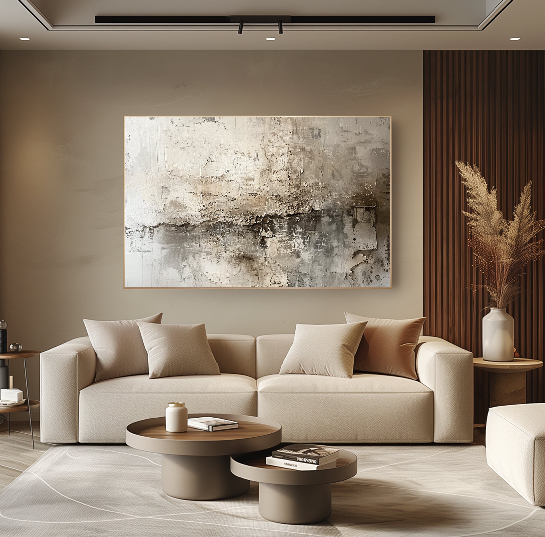 3D Texture Bruin Zwart Abstract Schilderij Op Doek, Bruin & Beige Muurkunst, Bruin Getextureerde ...