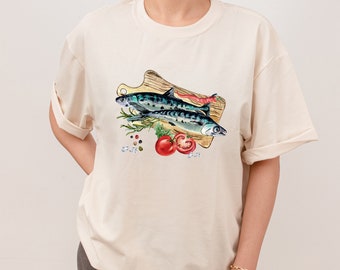 Vintage 90s Fish Shirt, Retro Fish Shirt, Fishing Tshirt, Fish Lover ...