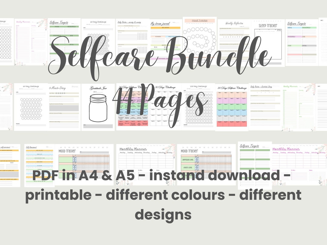 Self-care Planner Printable Mindfulness Workbook Self-love Journal ...