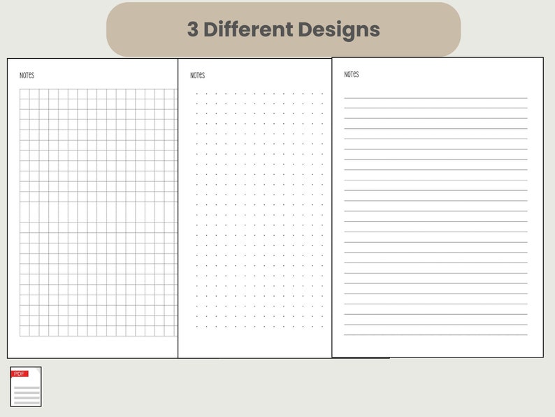 Notes, Notepad, Note, Notice, Memo, Template, PDF, Download, Printable ...