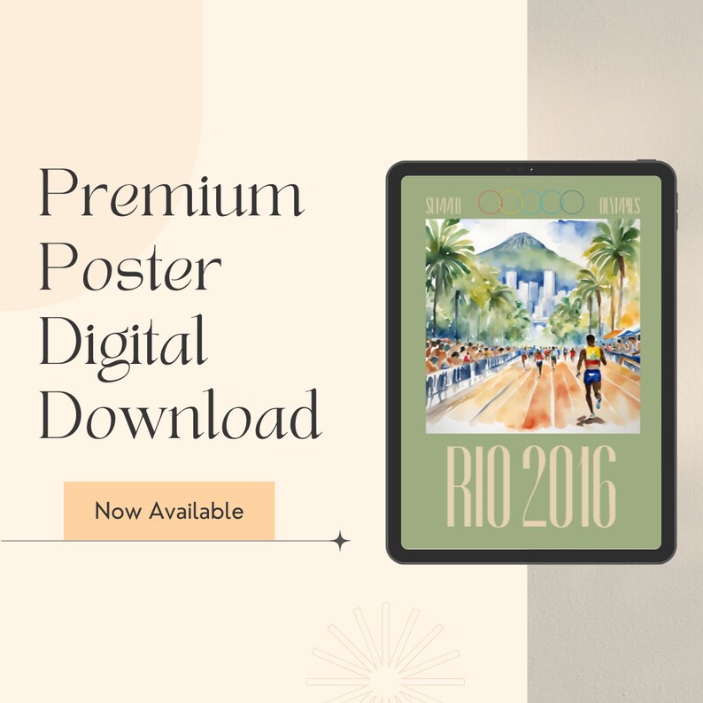 Rio 2016 Summer Olympics Vintage Style Watercolor Poster DIGITAL ...