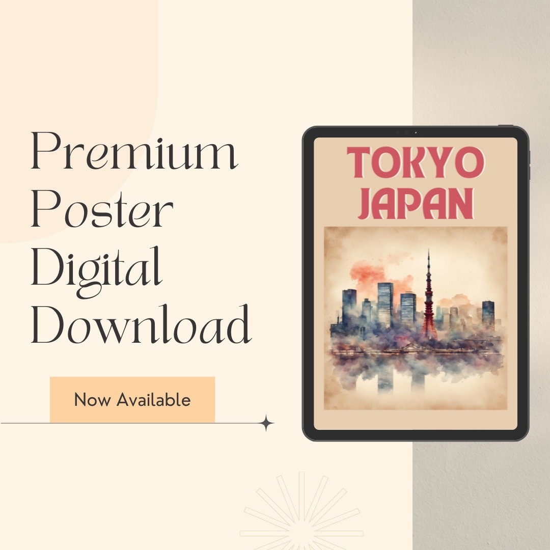 Tokyo, Japan Vintage Poster Printable Digital Download - Etsy