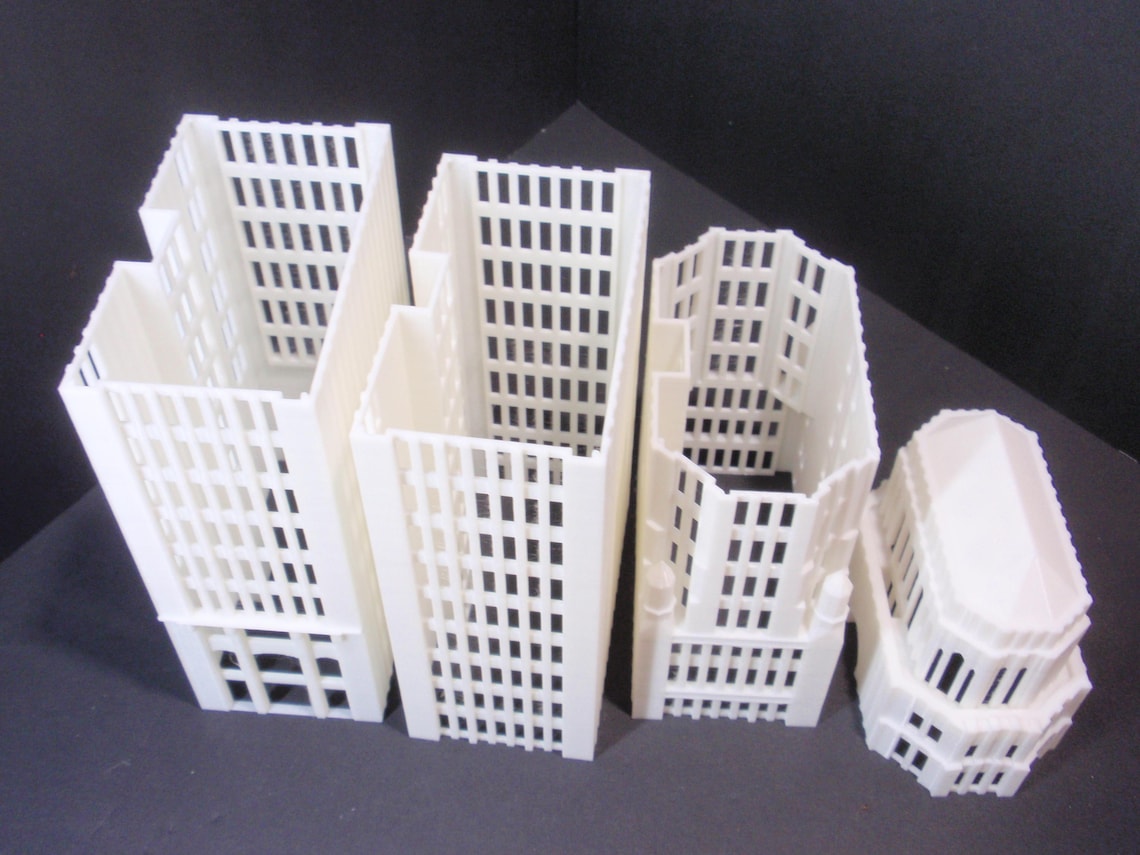 Bush Tower - Z, N & HO Scale Skyscraper - Z Scale 17" Tall - N Scale 24 ...