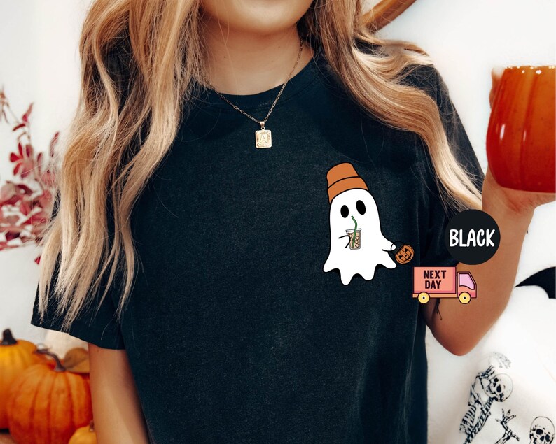 Comfort Color Shirt, Little Ghost Ice Coffee Shirt, Ghost T-shirt ...