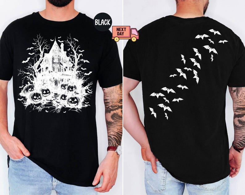 Comfort Colors® Vintage Haunted House Shirt, Halloween Shirt ...
