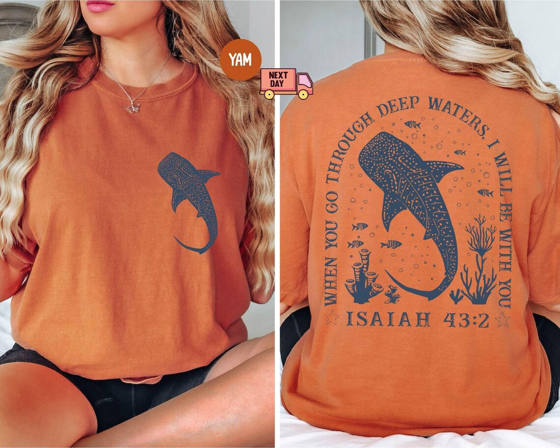 Comfort Colors® Whale Shark Tshirt, Beachy Shirt, Shark Shirt, Jesus T ...