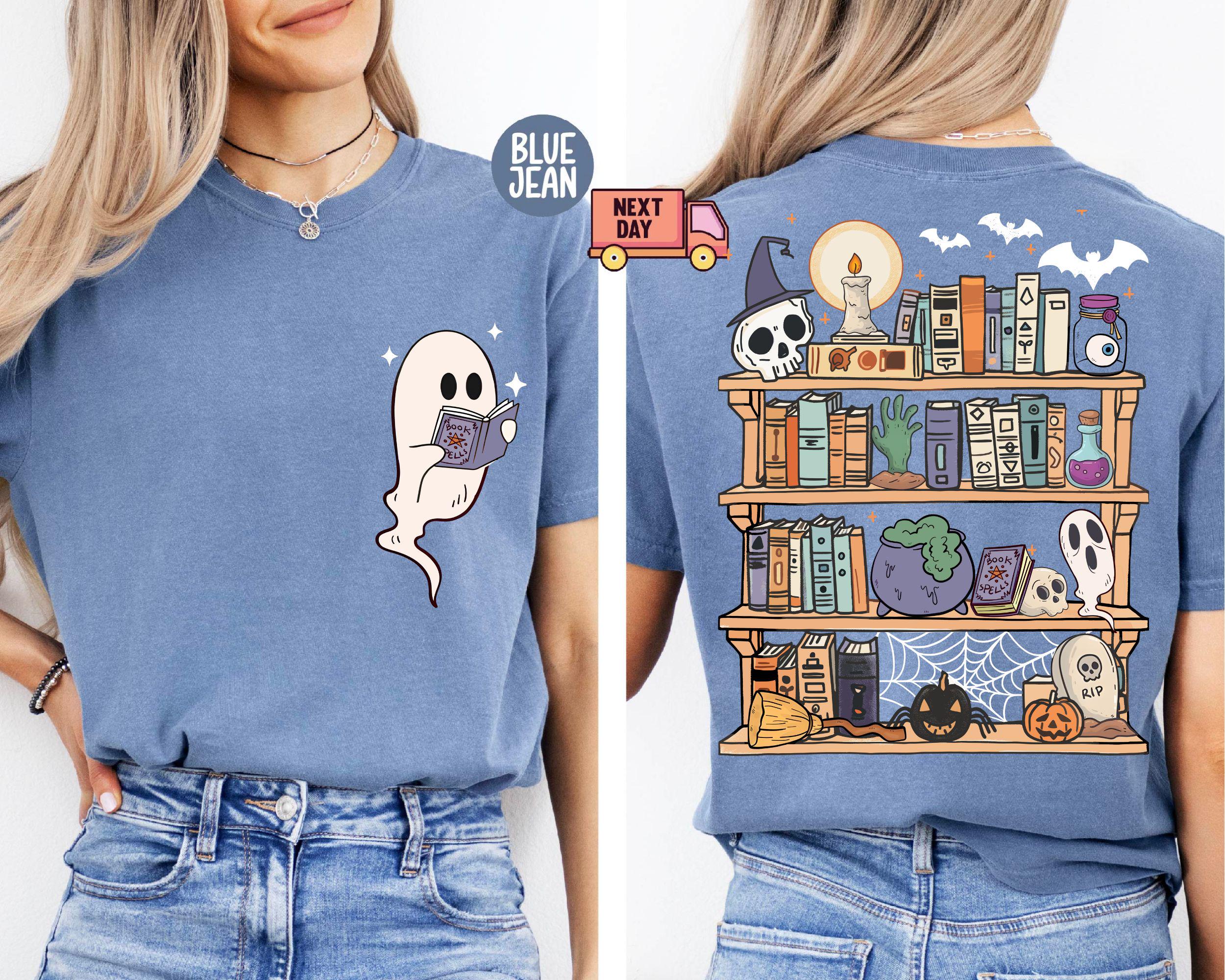 Comfort Colors Ghost Book Reader Shirt,reading Tee Book Lover Gift ...