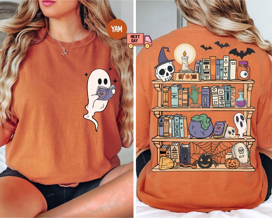 Comfort Colors Ghost Book Reader Shirt,reading Tee Book Lover Gift ...
