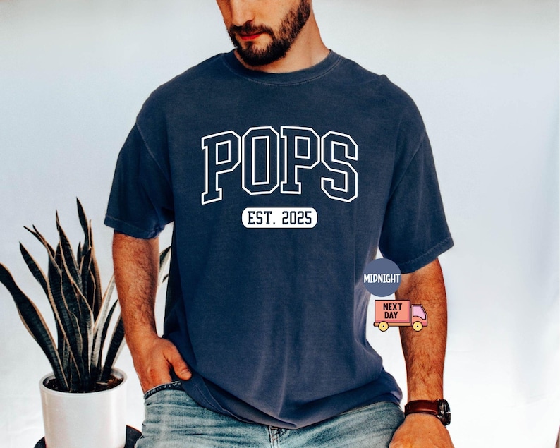 Comfort Colors® Pops EST Shirt Custom Gift for Grandpa, Father's Day ...