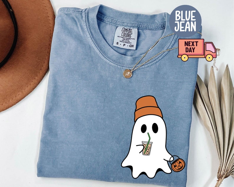 Comfort Color Shirt, Little Ghost Ice Coffee Shirt, Ghost T-shirt ...