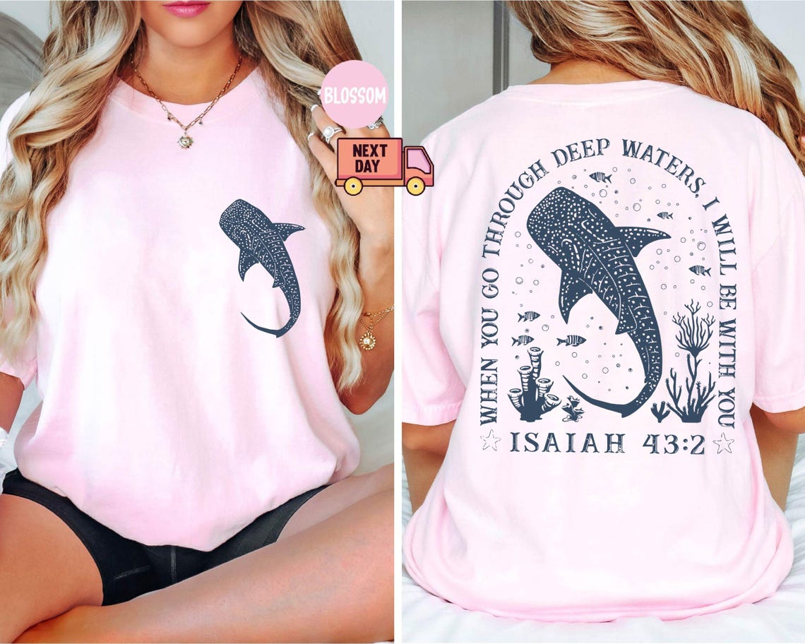 Comfort Colors® Whale Shark Tshirt, Beachy Shirt, Shark Shirt, Jesus T ...