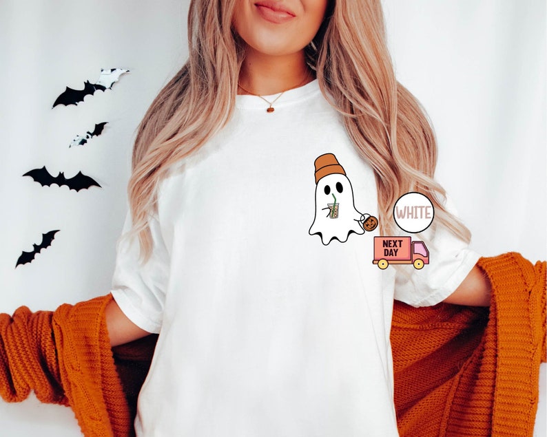 Comfort Color Shirt, Little Ghost Ice Coffee Shirt, Ghost T-shirt ...