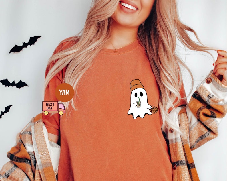 Comfort Color Shirt, Little Ghost Ice Coffee Shirt, Ghost T-shirt ...