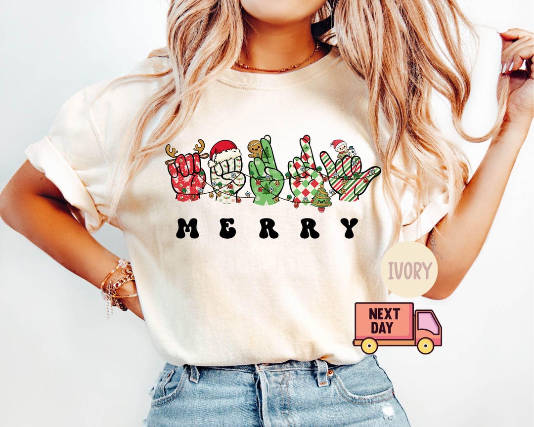 Comfort Colors® ASL Christmas Buffalo Plaid Shirt, ASL Christmas Shirt ...