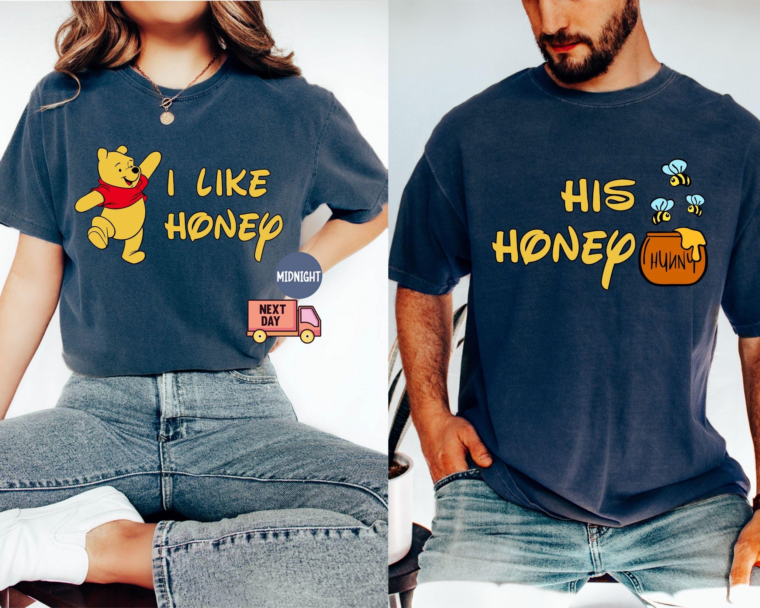 Comfort Colors® Winnie the Pooh Couple Shirt, Disney Pooh Bear Honey ...