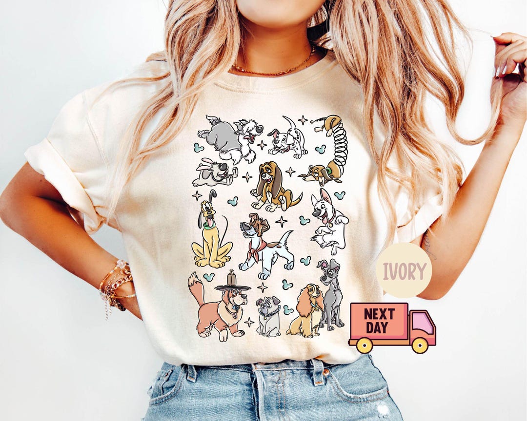 Comfort Colors® Disney Dogs Shirt, Retro Disney Dog Tee, Lady and the ...