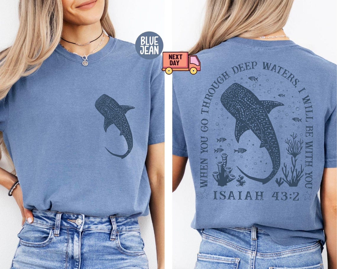 Comfort Colors® Whale Shark Tshirt, Beachy Shirt, Shark Shirt, Jesus T ...