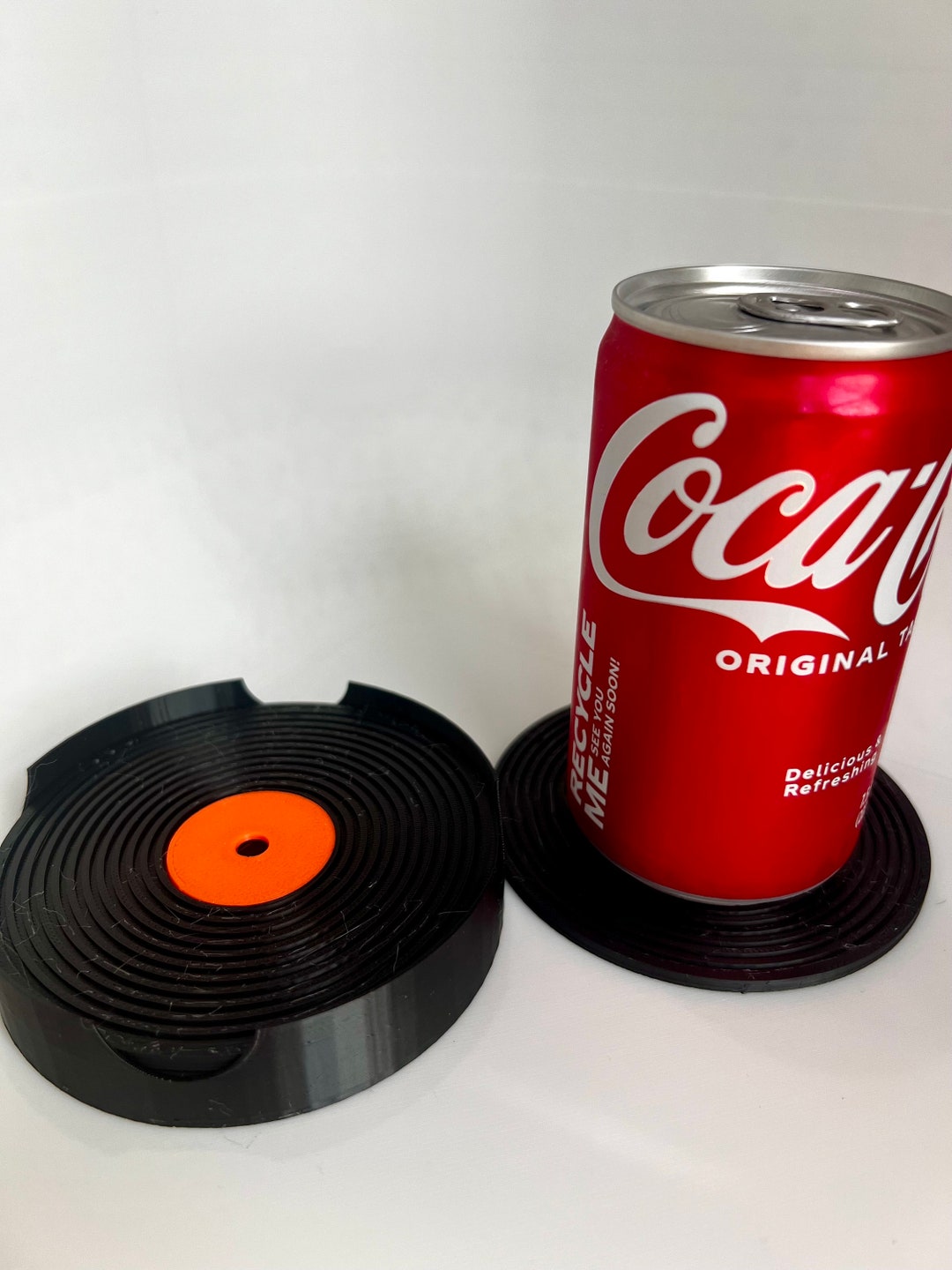 3D Printed Vinyl Record Coasters - Set of 5 With Holder - Etsy