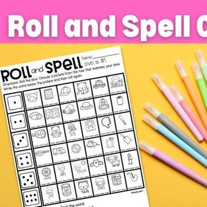 Roll and Spell CVC Word Game Phonics Game No Prep - Etsy