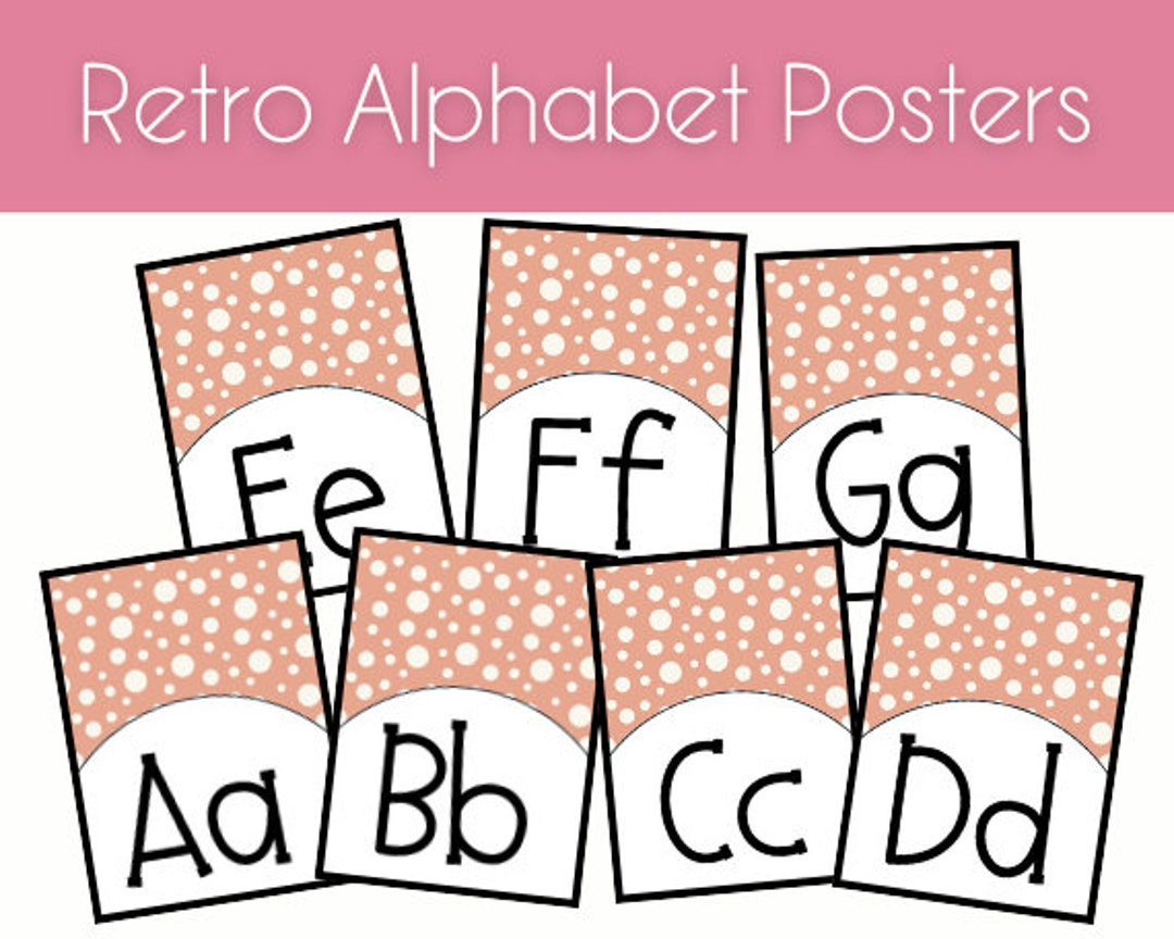 Retro Alphabet Posters - Etsy