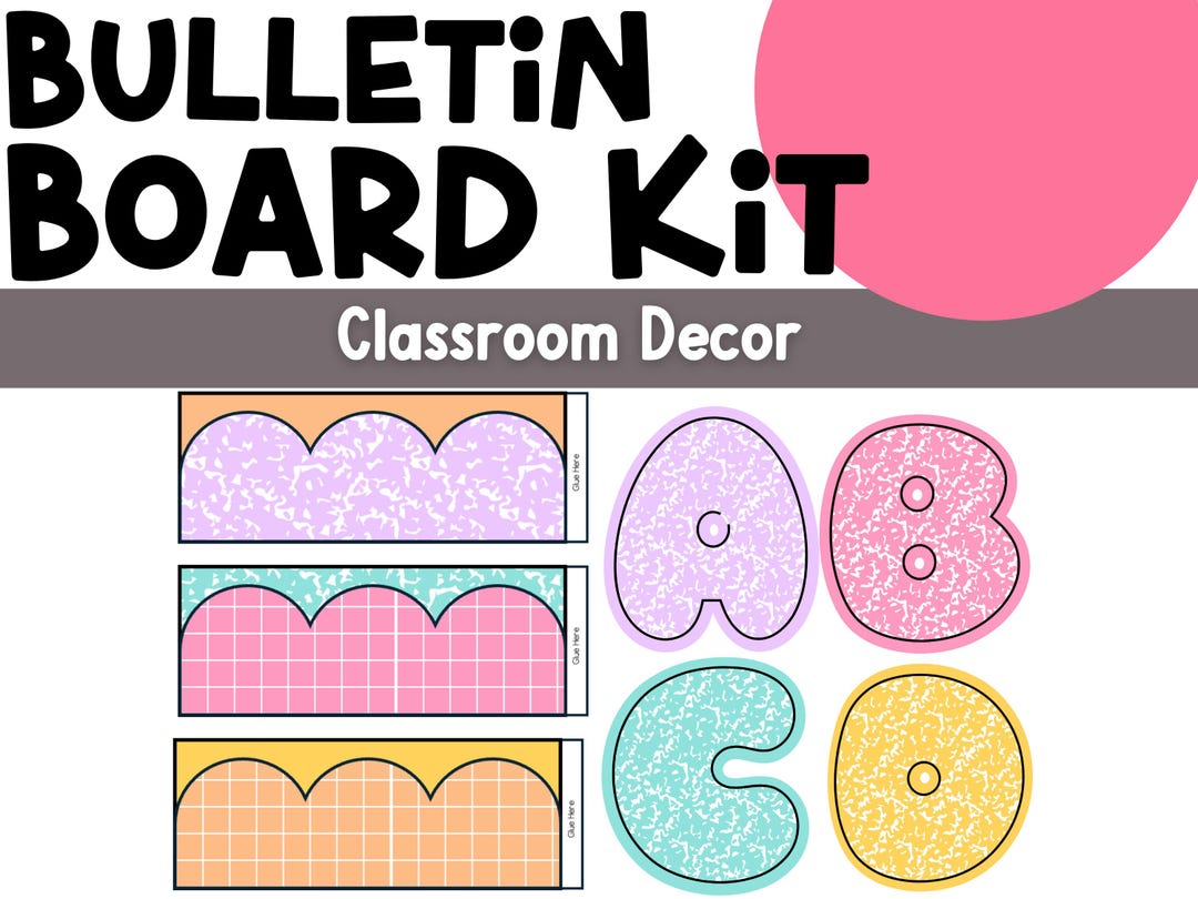 Bulletin Board Kit Printable Pastel Alphabet Letters A-Z Numbers ...