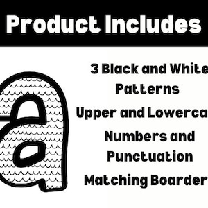 Bulletin Board Letters Printable Black and White - Etsy