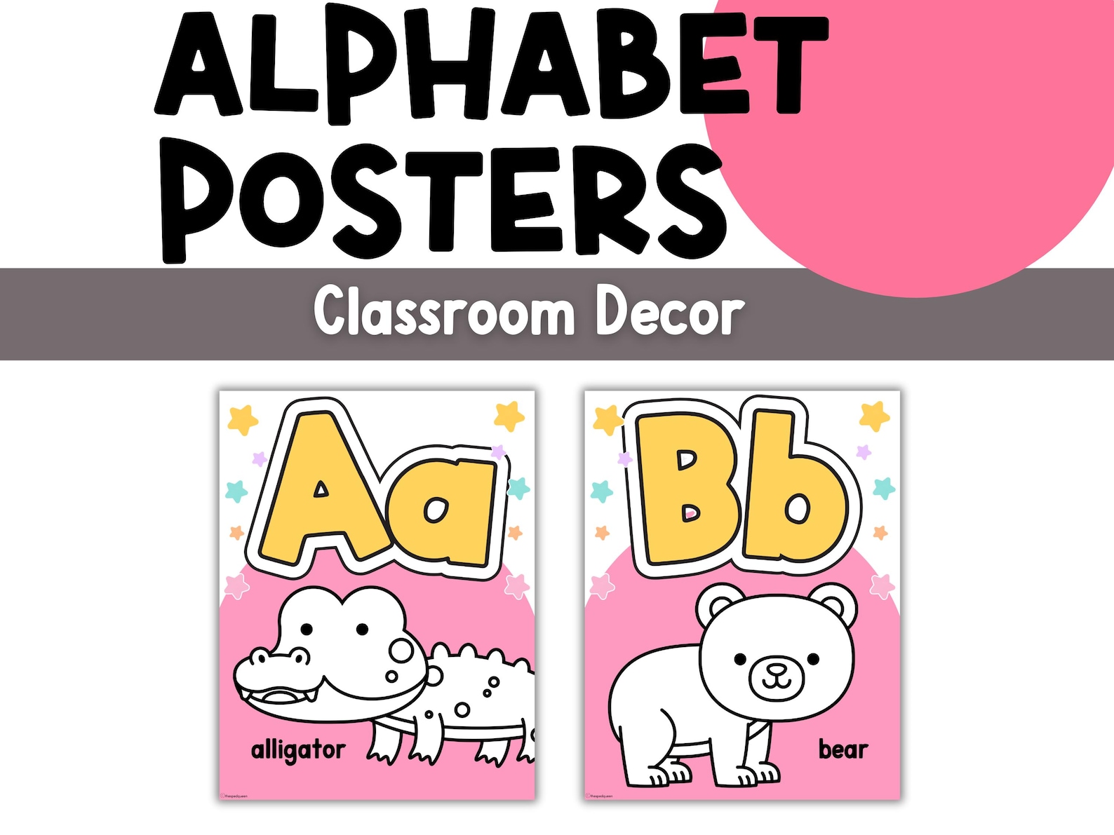 A–Z Alphabet Posters Pastel Theme Classroom Decor - Etsy