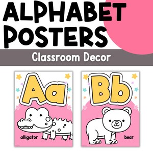 A–Z Alphabet Posters Pastel Theme Classroom Decor - Etsy