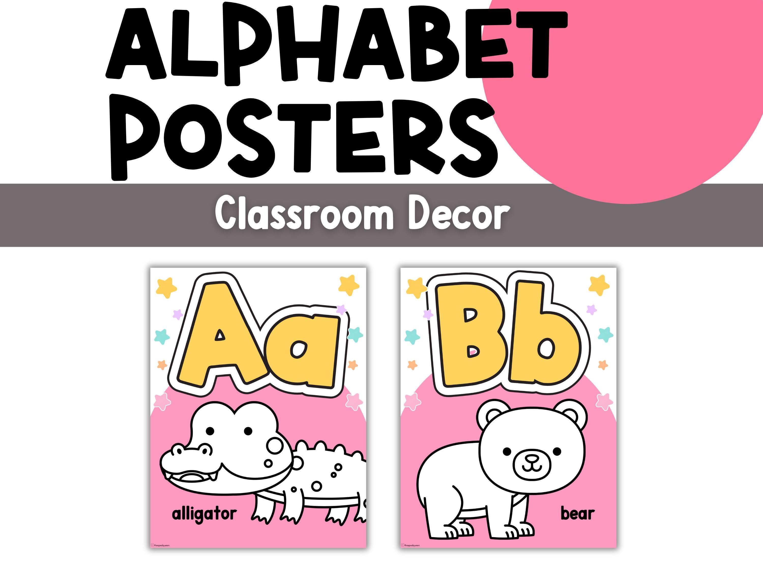 A–Z Alphabet Posters Pastel Theme Classroom Decor - Etsy