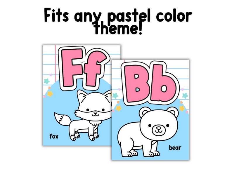 Pastel Alphabet Posters A-Z Notebook Theme Classroom Decor for ...