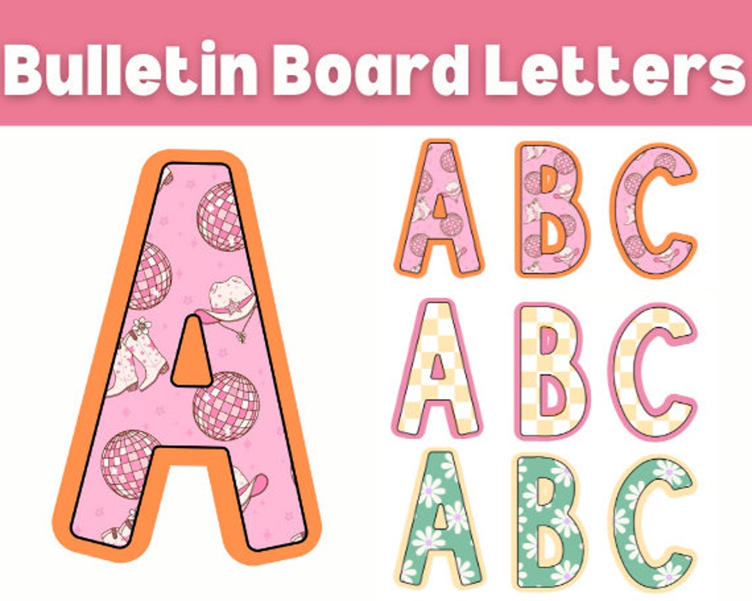 Printable Bulletin Board Set Letters, Numbers, and Boarder - Etsy
