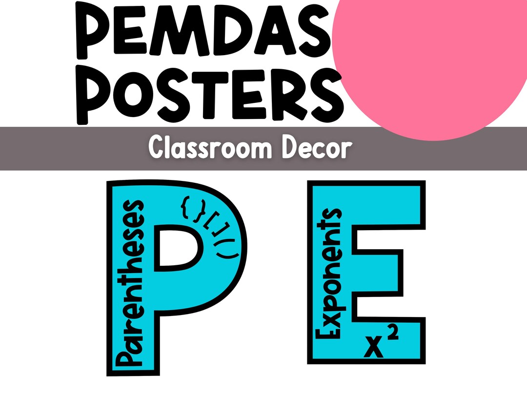 PEMDAS Anchor Chart Posters Order of Operations Anchor Chart Posters - Etsy