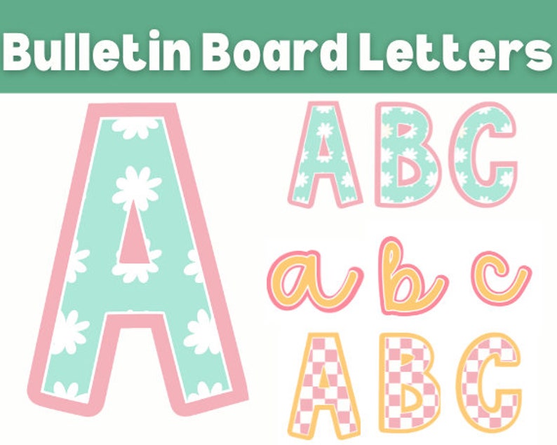 Printable Bulletin Letters and Boarder Cute Classroom Decor - Etsy